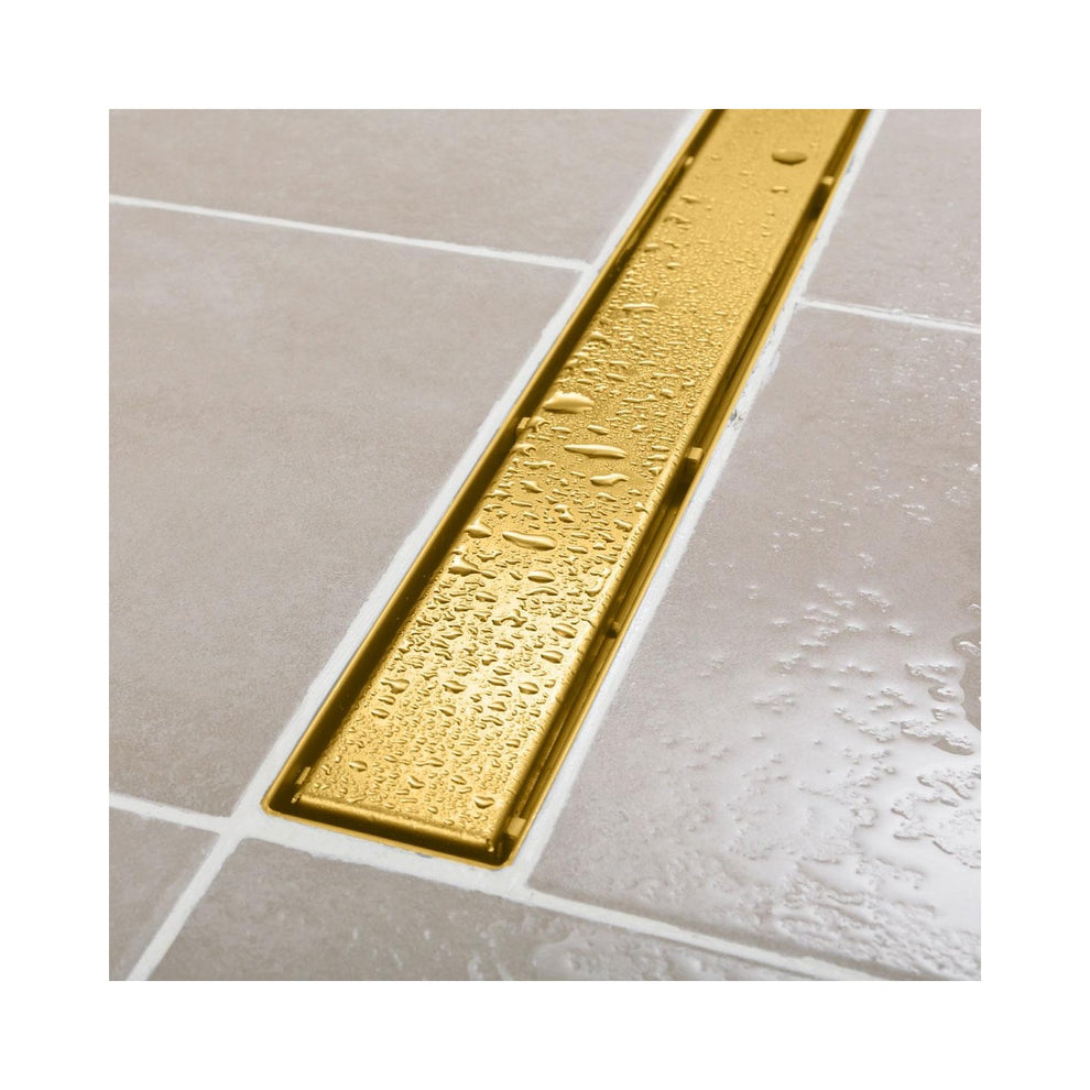 Sukar Line/6 Lineer Duş Kanalı Gold Altın Plain Izgaralı Paslanmaz Çel ...